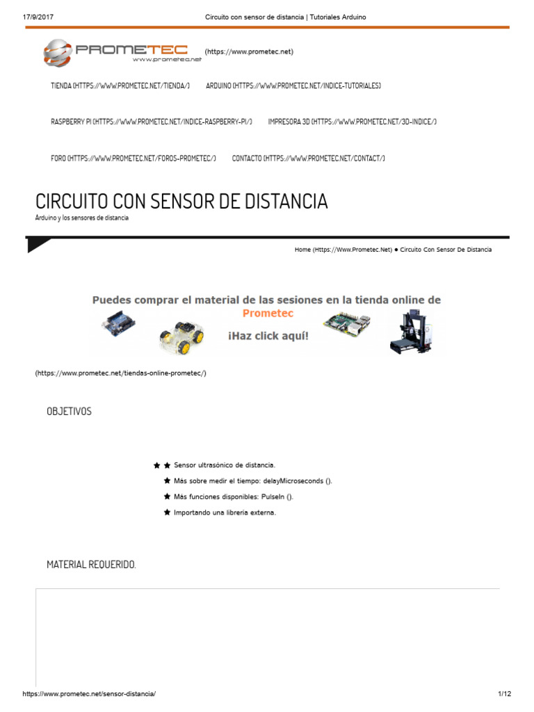 18 Circuito Con Sensor de Distancia | PDF | Sonido | Sensor