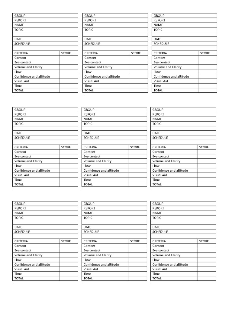 Rating Sheet - Individual | PDF