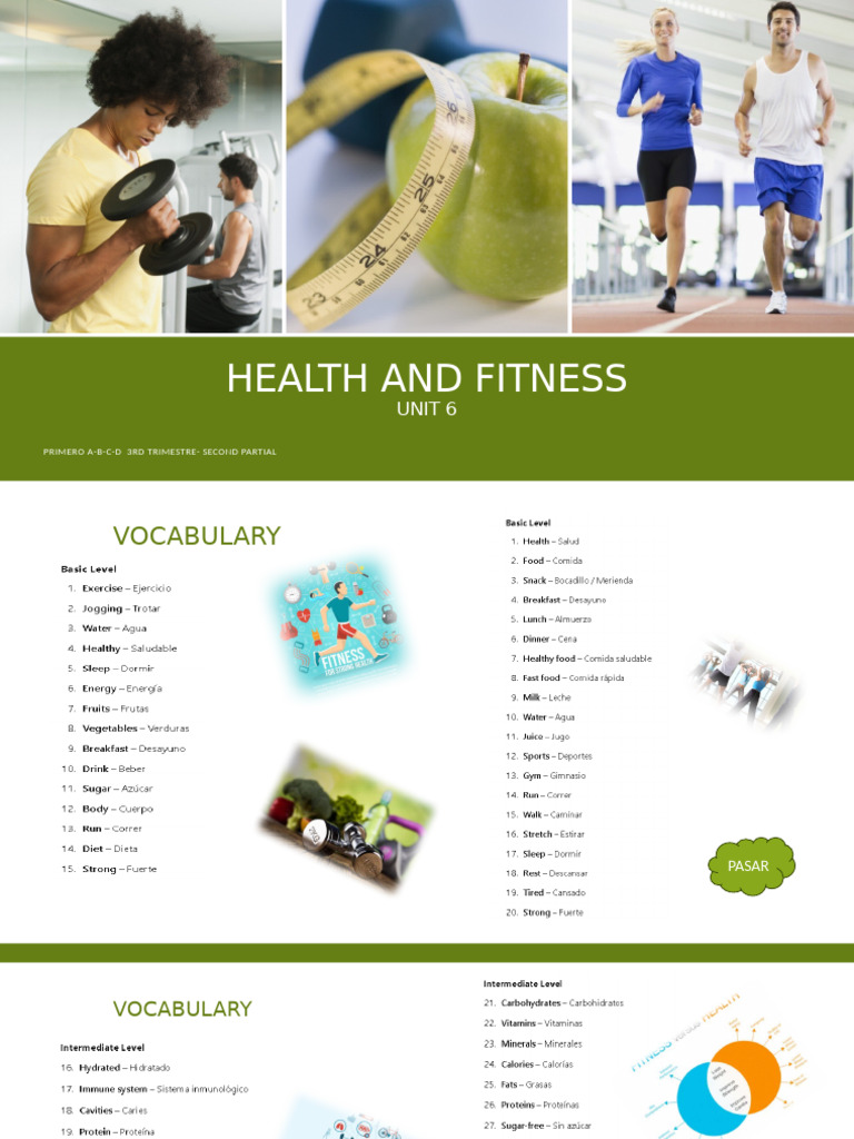 Unit 6 Health and Fitness - Primero Abcd Second Partial-9401736006355 ...