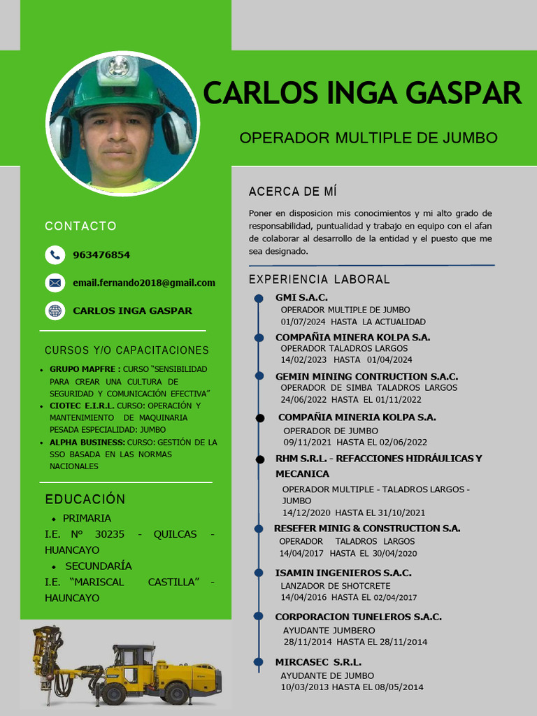 Curriculum Vitae Carlos Inga Gaspar (1) - 1 (1) - 1 | PDF | Autenticación | Argentina