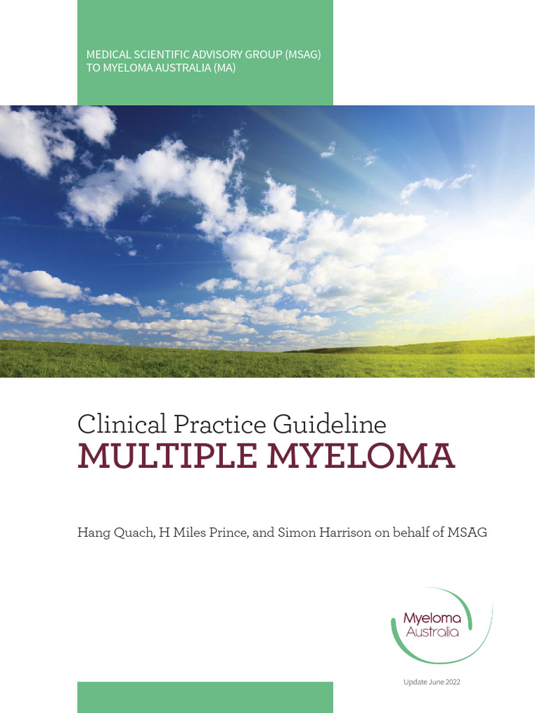 MSAG Myeloma Clinical Practice Guideline 2022 Final 1 | PDF | Multiple Myeloma | Immunology