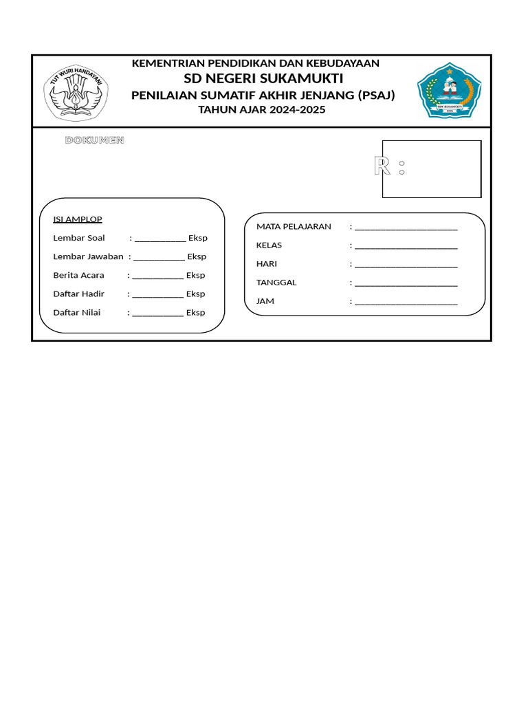 Cover Map Ujian | PDF