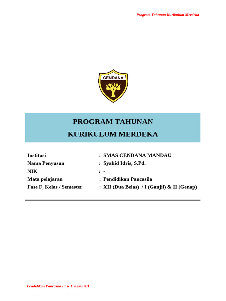 PROTA Kurikulum Merdeka | PDF