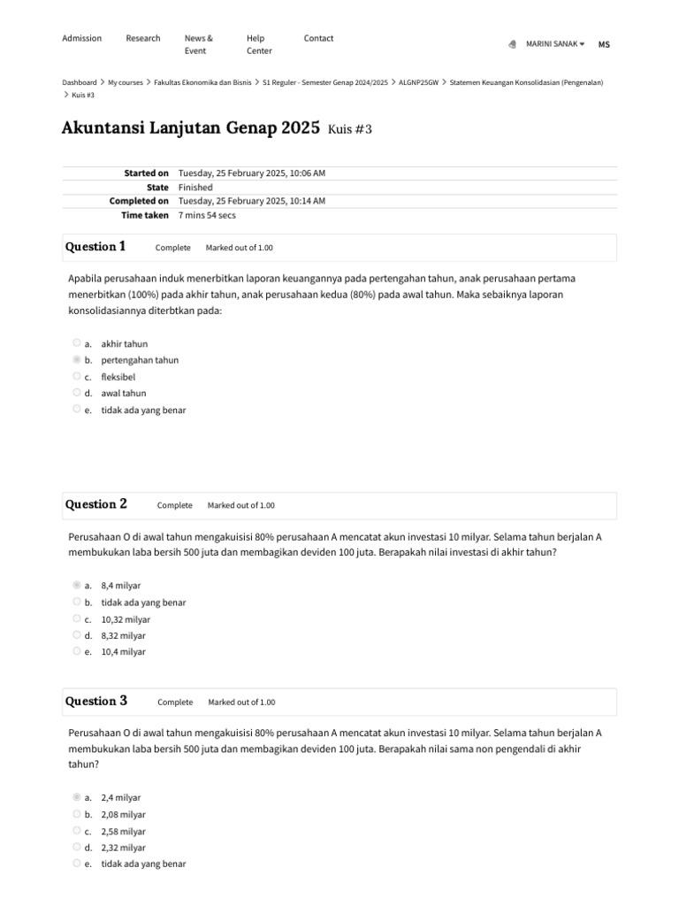 Kuis #3 - Attempt Review | PDF