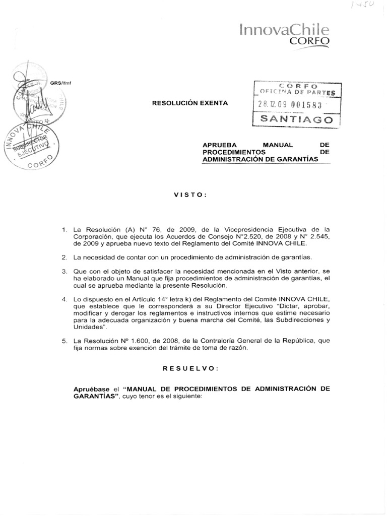 Resol y Manual Procedimientos Gtías | PDF | Póliza de seguros | Seguro