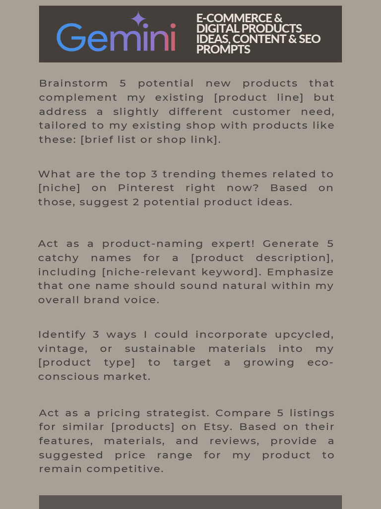 100+ Gemini Prompts - DigitalsRush | PDF | Search Engine Optimization ...