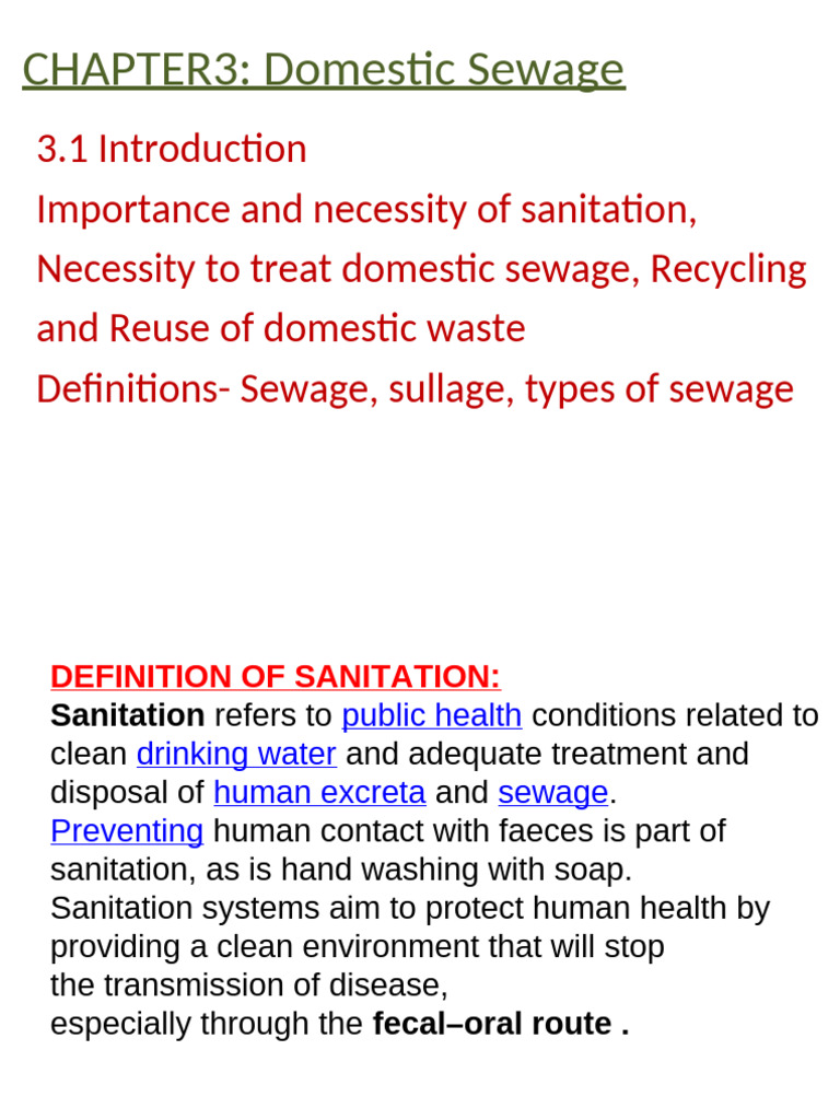 Definitions of Sewage and Sullage | PDF | Sanitation | Sewage