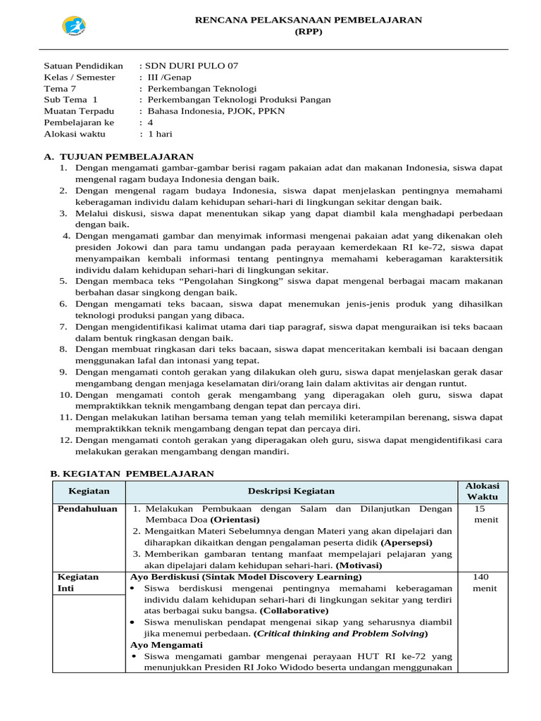 Kelas 3 Tema 7 Subtema 1 PB 4 | PDF