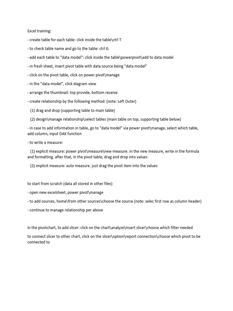 Excel - Training | PDF