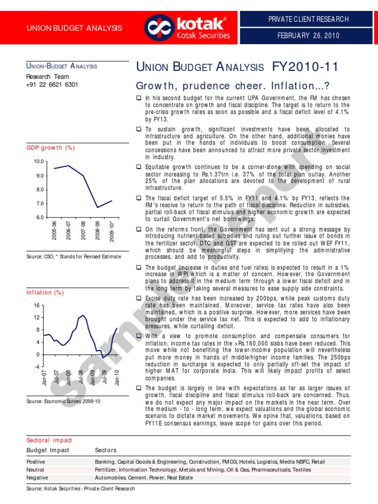 Sample Report: U B A FY2010-11 | PDF | Government Budget Balance ...