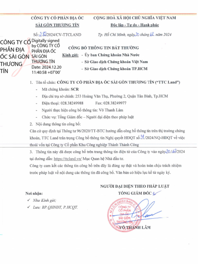 Công Ty C PH N A C Sài Gòn TH NG TÍN | PDF