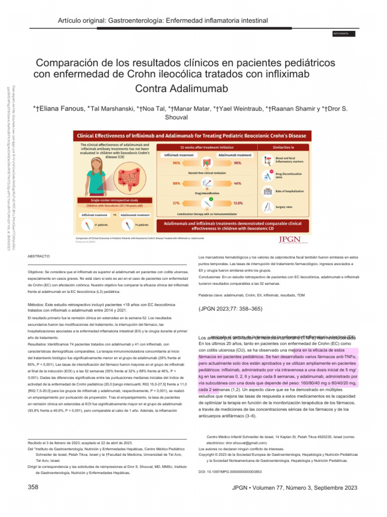 Crohn y CUCI Comparison of Clinical Outcomes in Pediatric.9 | PDF ...