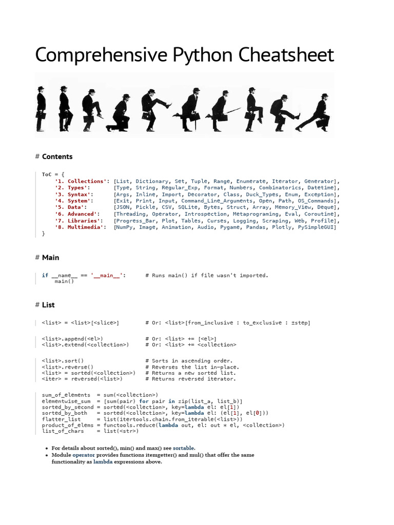 Jure Sorn - Comprehensive Python Cheatsheet (2023) | PDF | Regular ...