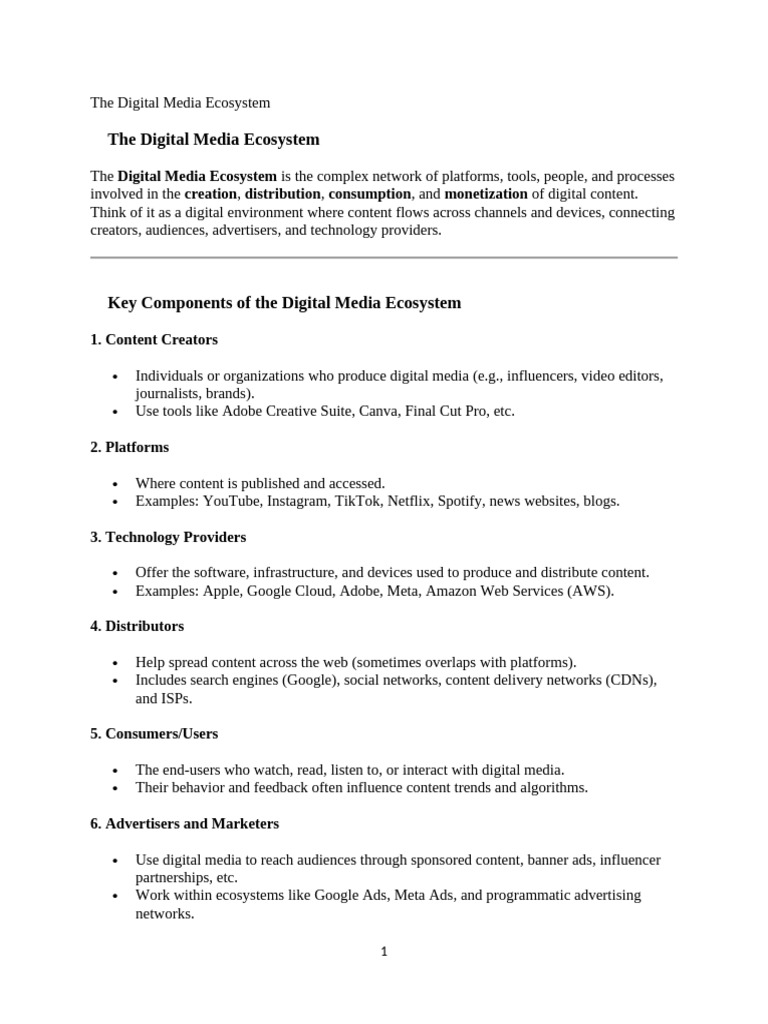 Understanding the Digital Media Ecosystem | PDF | You Tube | Advertising