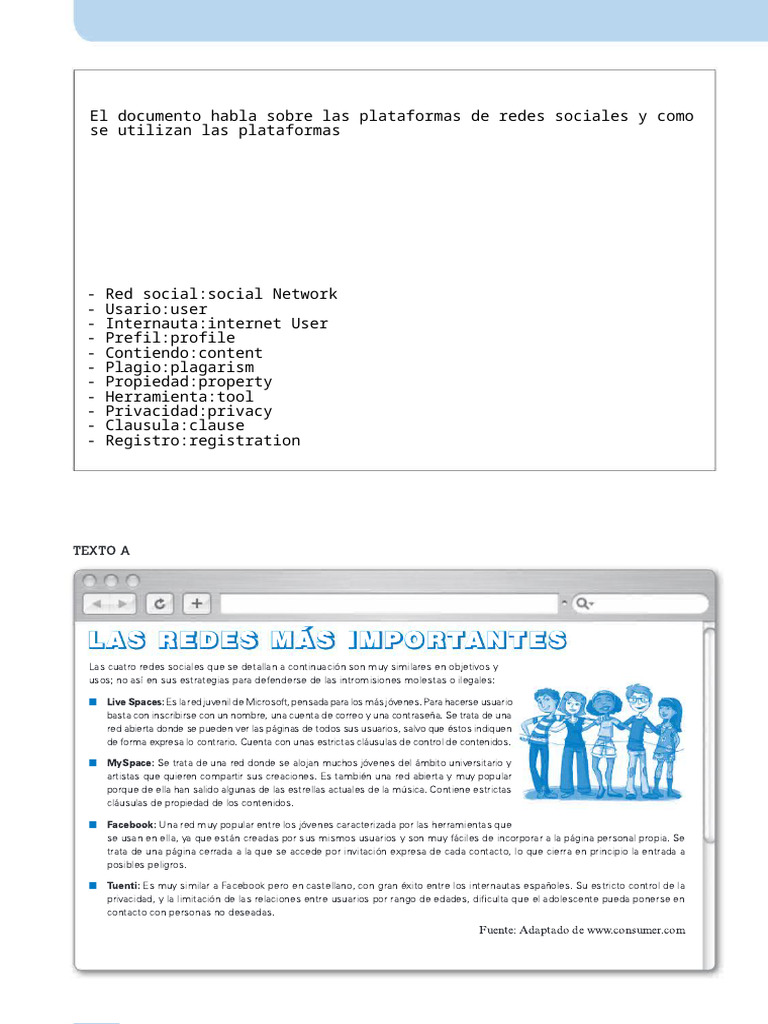 Reading Selection Spanish 2 Practice W Answers | PDF | Facebook | Internet