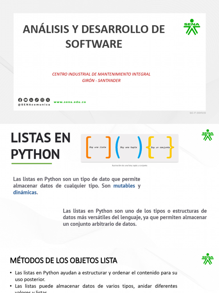 Manejo de Listas Con Python | PDF | Python (lenguaje de programación) | Ingeniería Informática