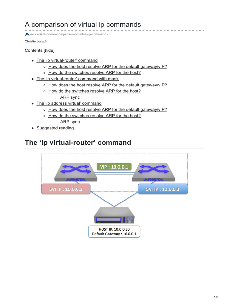 A Comparison of Virtual Ip Commands | PDF | Ip Address | Network Switch
