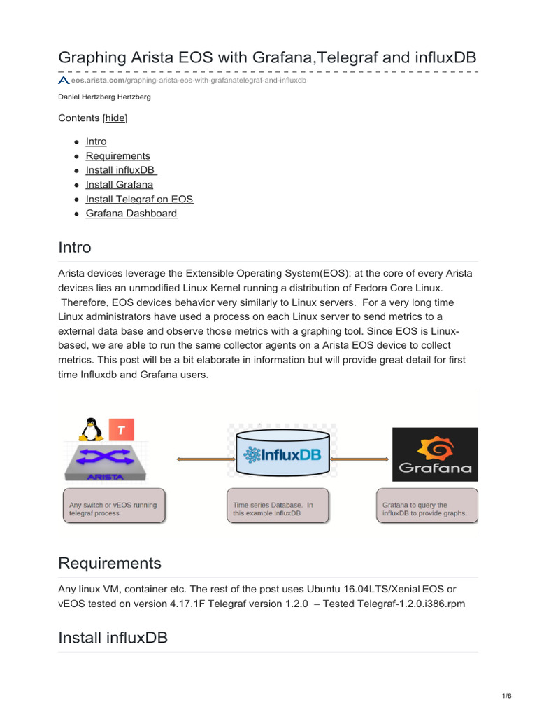 Graphing Arista EOS With GrafanaTelegraf and influxDB | PDF | Linux | User (Computing)