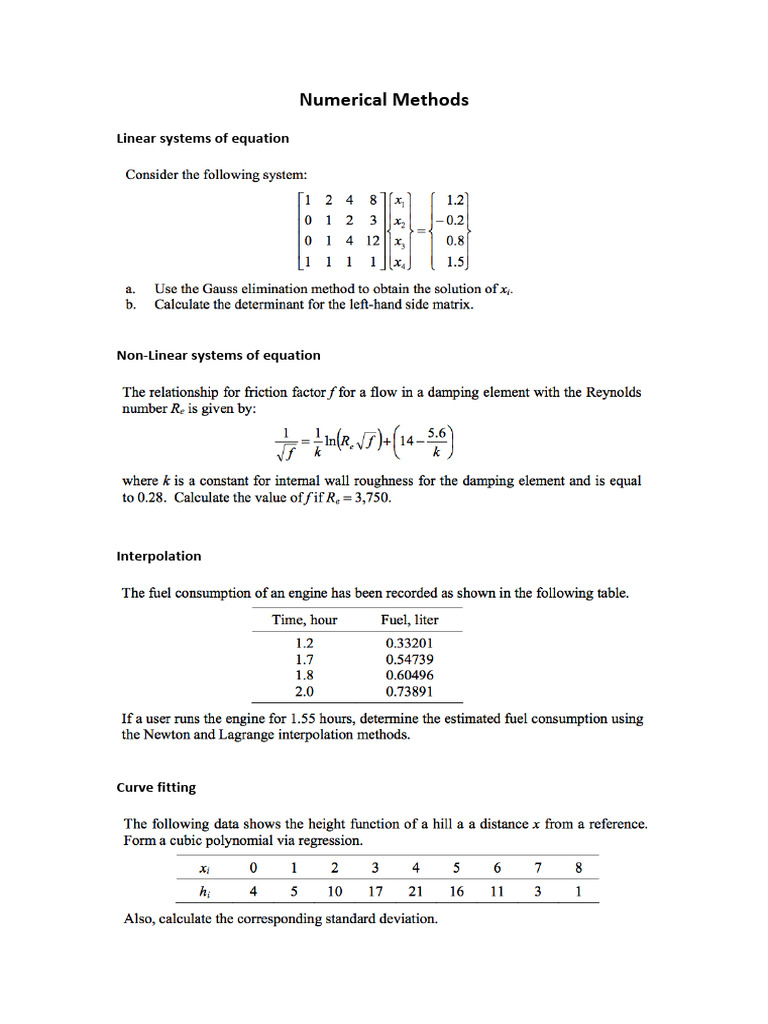 Numerical Methods Exercise-1 | PDF
