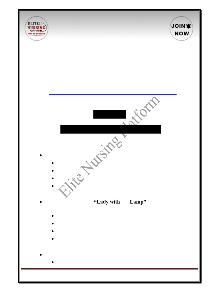 FON-I MCQs First CHPTR (History of Nursing) by Elite Nursing Platform | PDF | Nursing | Florence ...