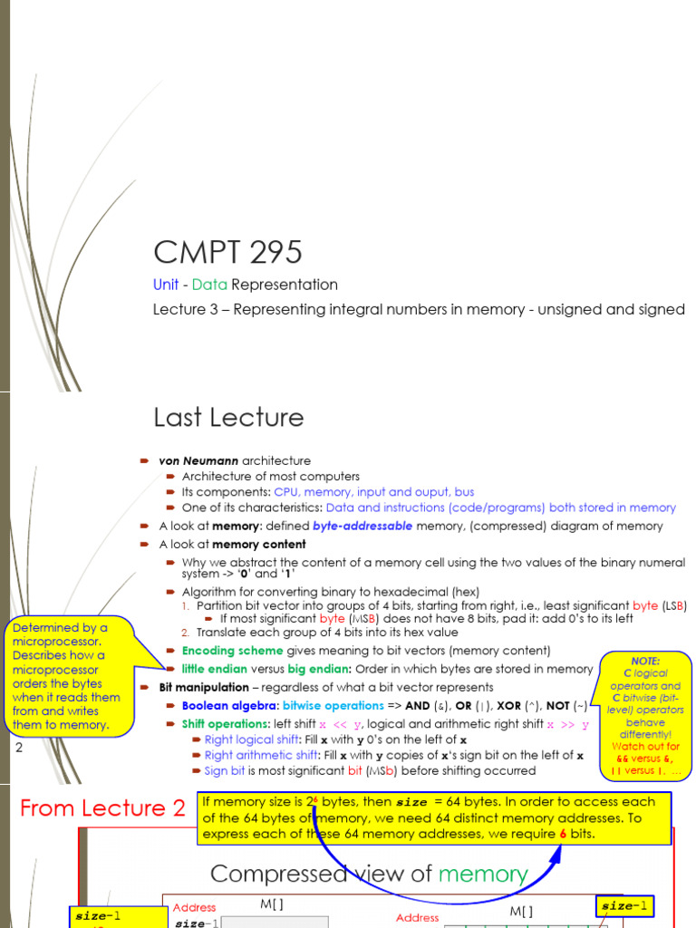 Lecture 03 Data Representation Integers | PDF | Integer (Computer Science) | Computer Data Storage