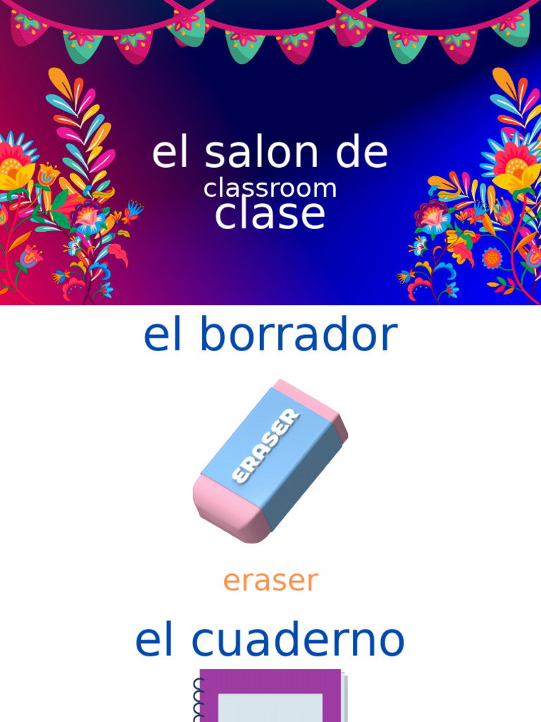 El Salon de Clases - Classroom Vocabulary in Spanish | PDF