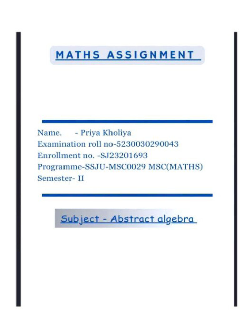 Abstract Algebra | PDF