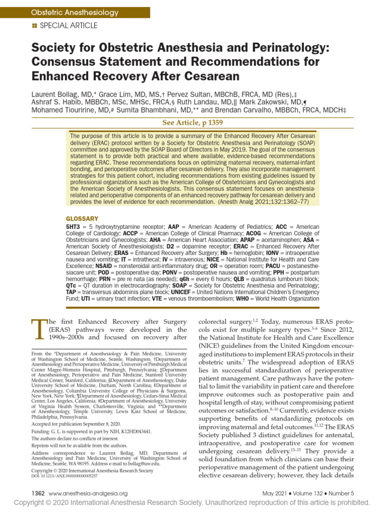 Society For Obstetric Anesthesia and Perinatology .25 | PDF ...