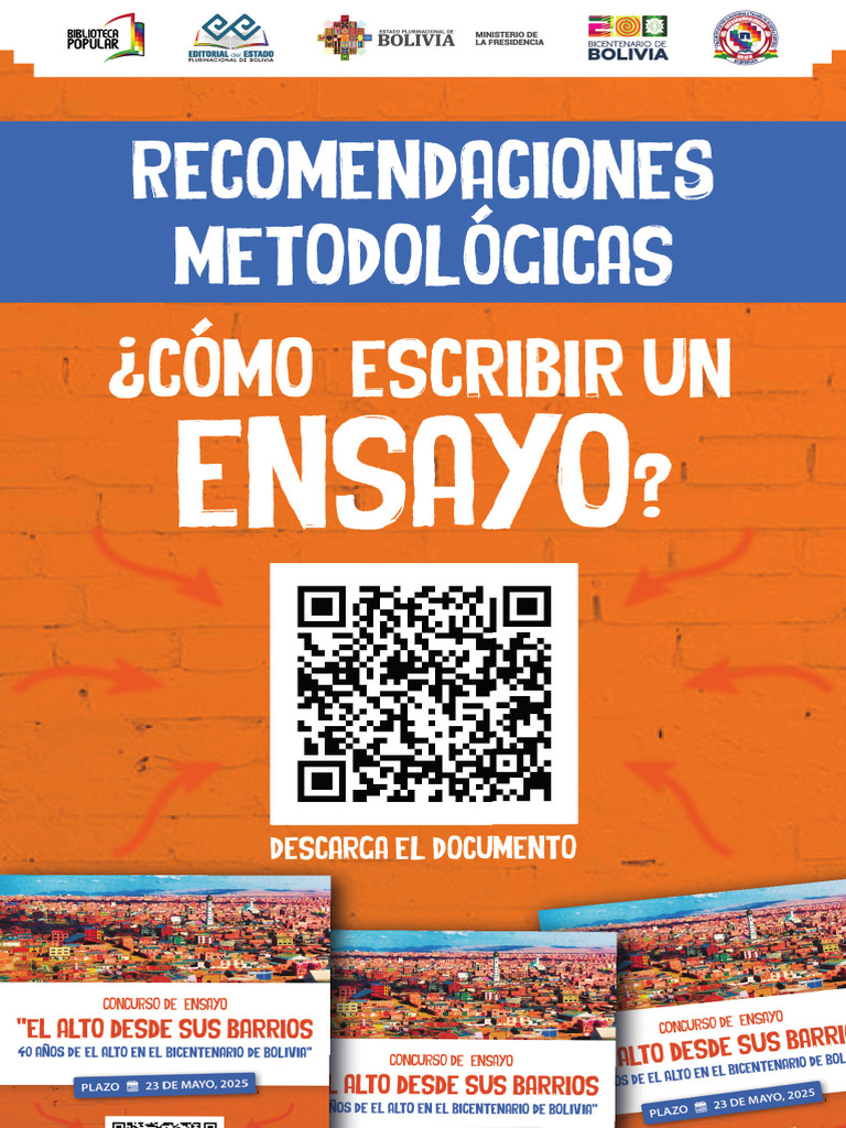 Como Escribir Un Ensayo - Eepb - Diptico 14 X 22 CM | PDF