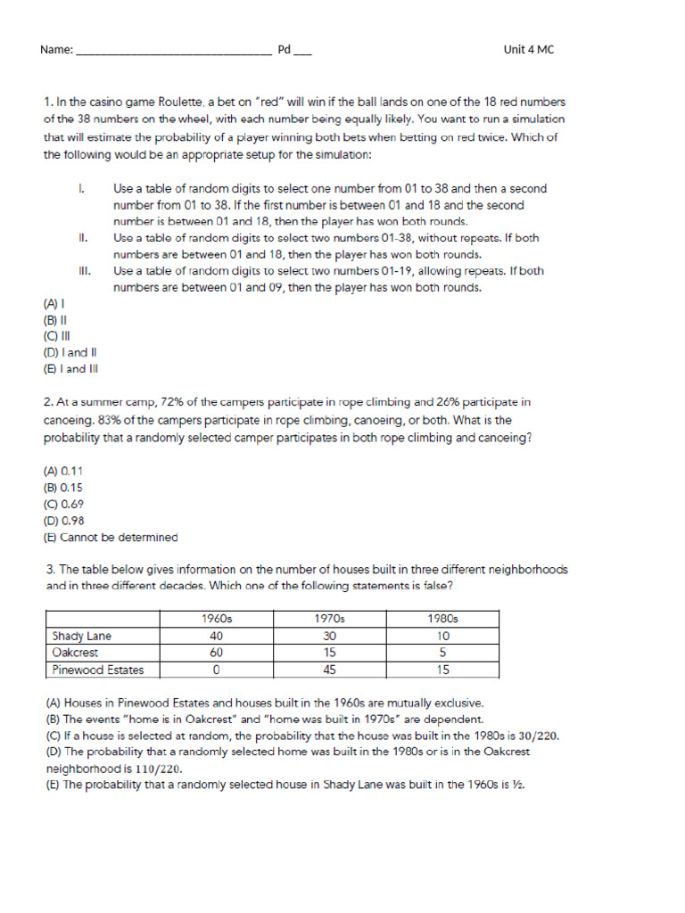 Unit 4 MC | PDF