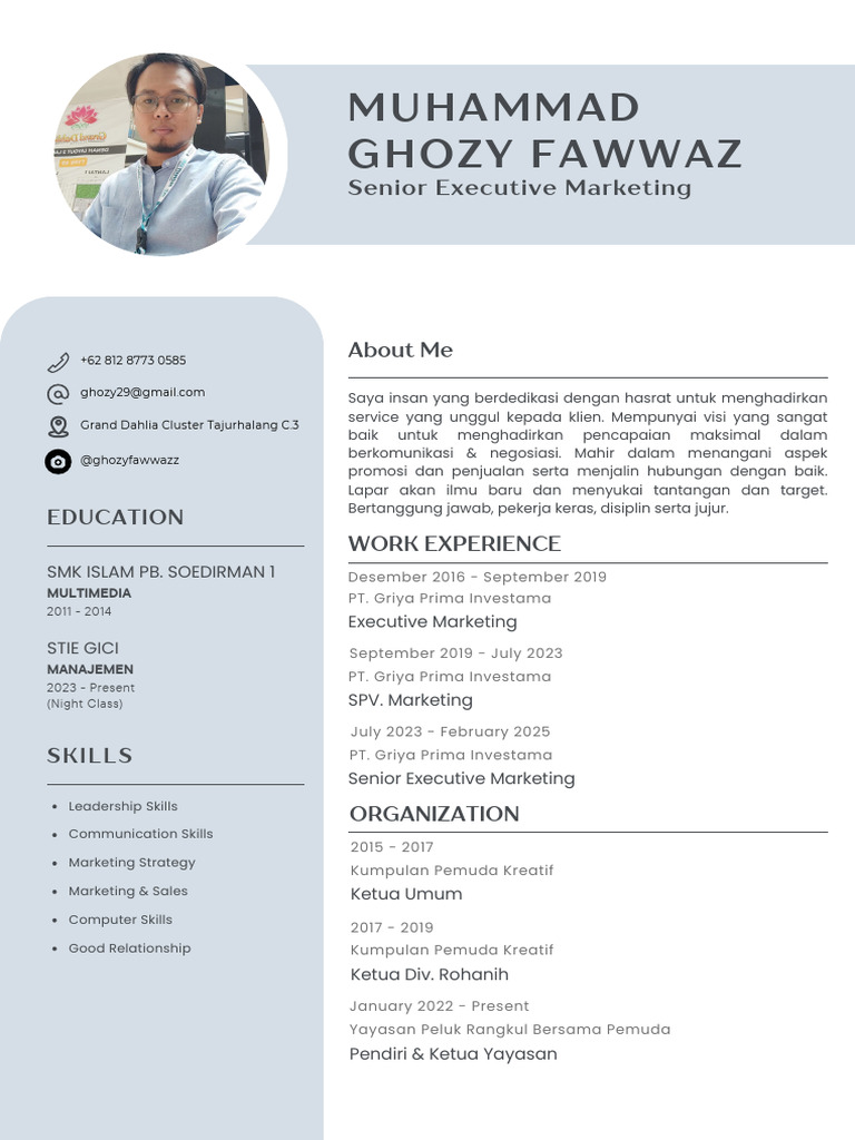 Muhammad Ghozy Fawwaz Sales Properti Resume | PDF