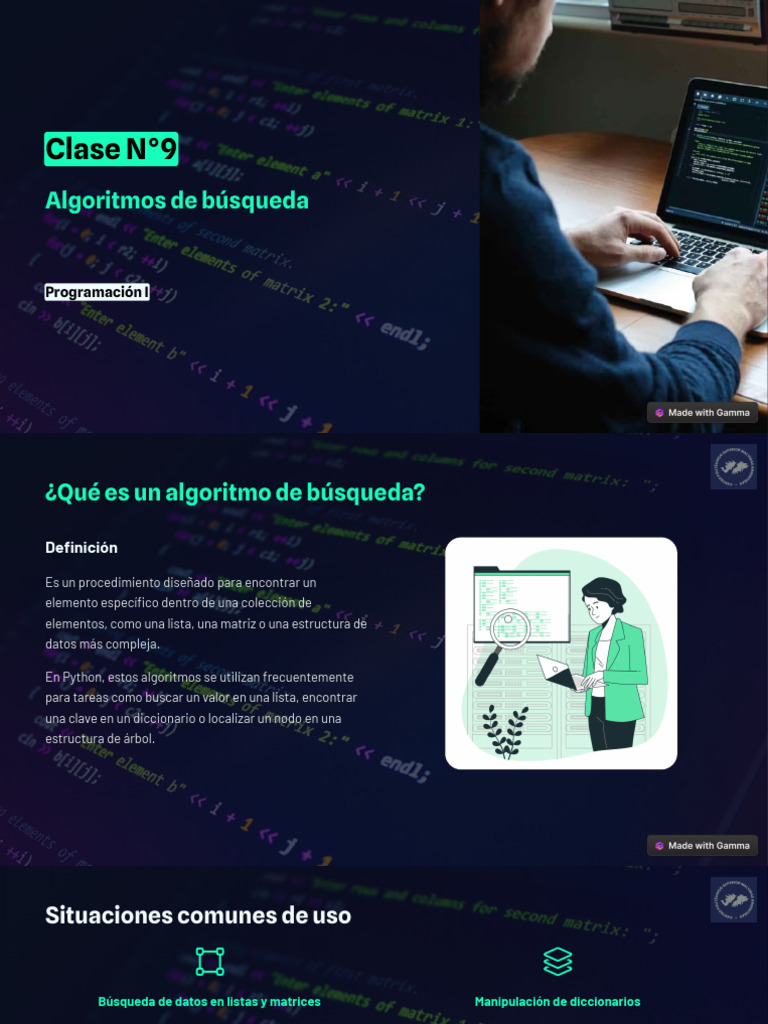 Clase N9 Algoritmos de Busqueda | PDF | Algoritmos | Matriz (Matemáticas)