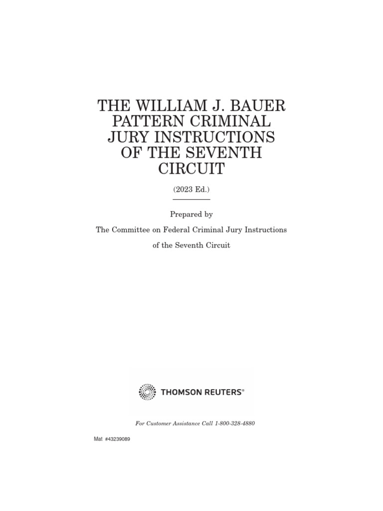 2023 Seventh Circuit Criminal Jury Instructions | PDF | Title 18 Of The ...