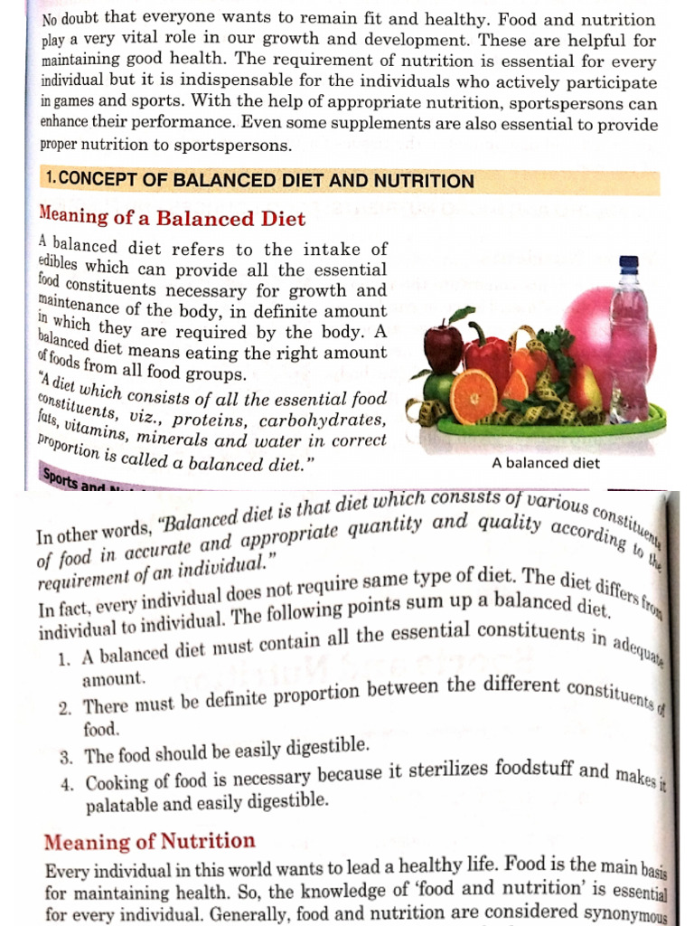 Meaning of Balanced Diet | PDF