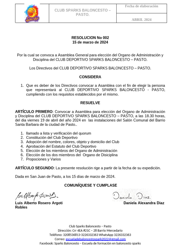 4. convocatoria de reunion a asamblea (2) | PDF | Gobierno