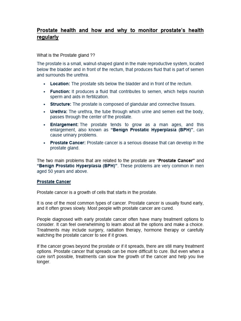 Prostate Cancer and BPH - A Summary - 01 April 2025 - Satish Rao | PDF ...