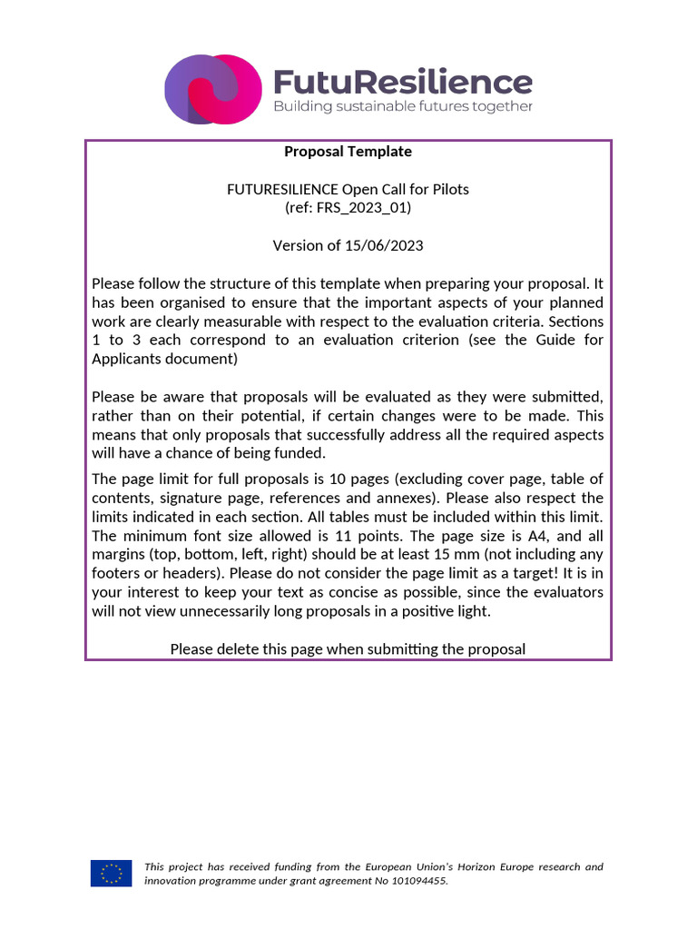 FRS Open Call Application Form-Template | PDF | European Union | Crimes