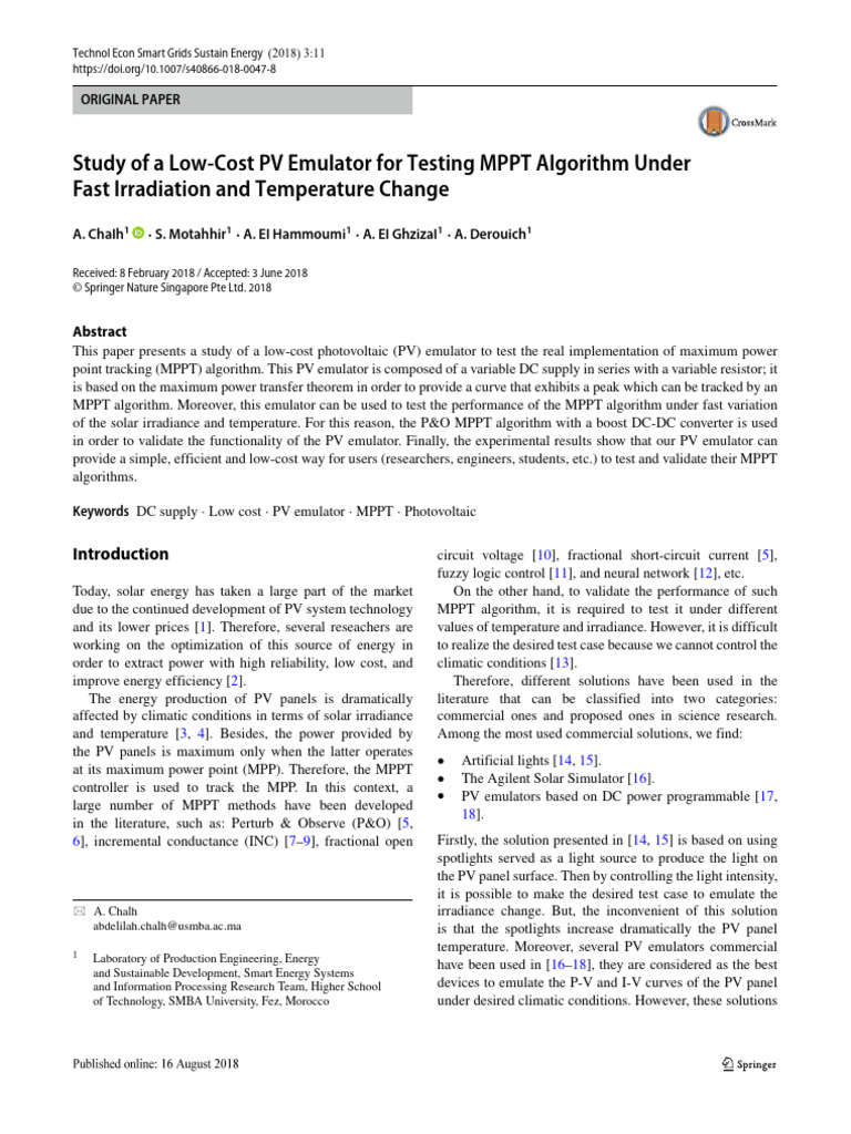 Study of A Low Cost PV Emulator For Test | PDF | Photovoltaics ...