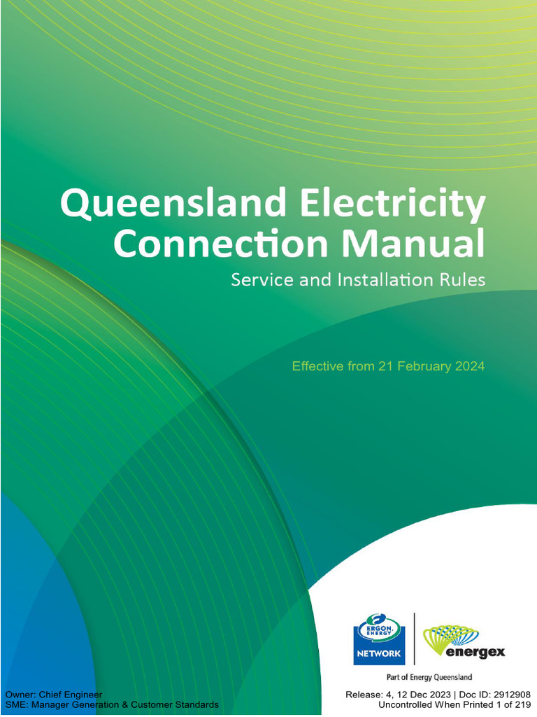 Queensland Electricity Connection Manual Version 4 2912908 | PDF ...