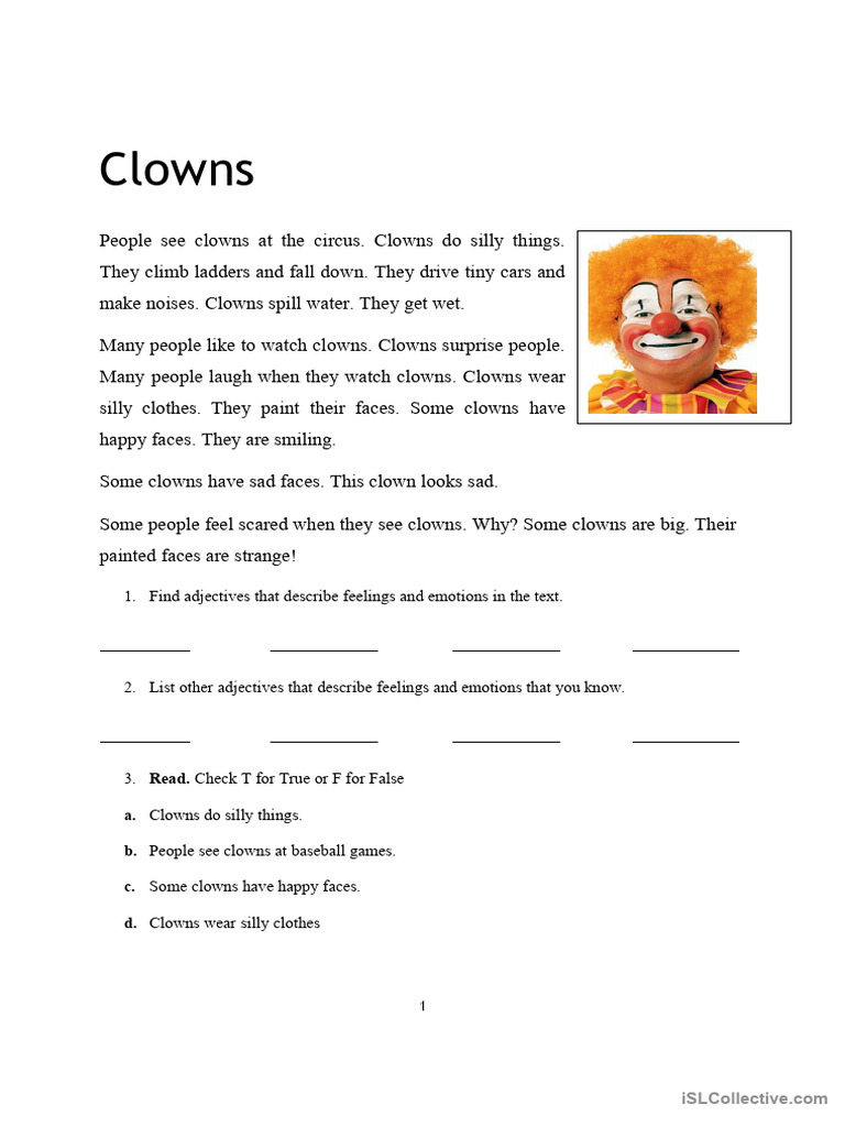 Reading Clowns | PDF