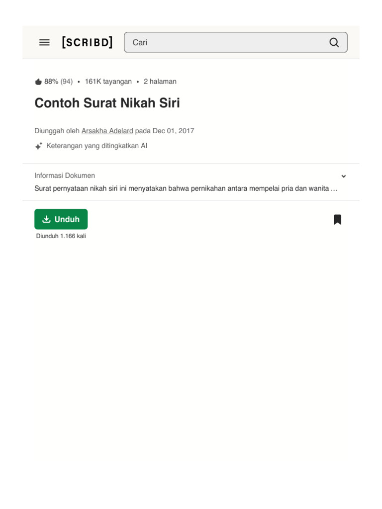 Contoh Surat Nikah Siri - PDF - Politik - Hukum | PDF