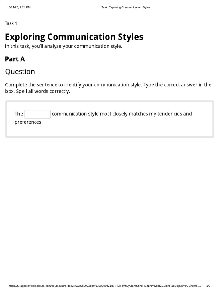 Course Activity - Exploring Communication Styles | PDF