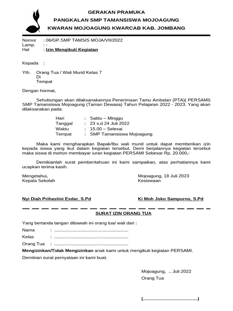 SURAT IJIN PERSAMI | PDF