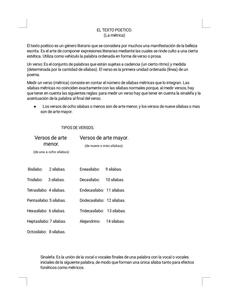 La Metrica(1) | PDF | Metro (poesía) | Rima