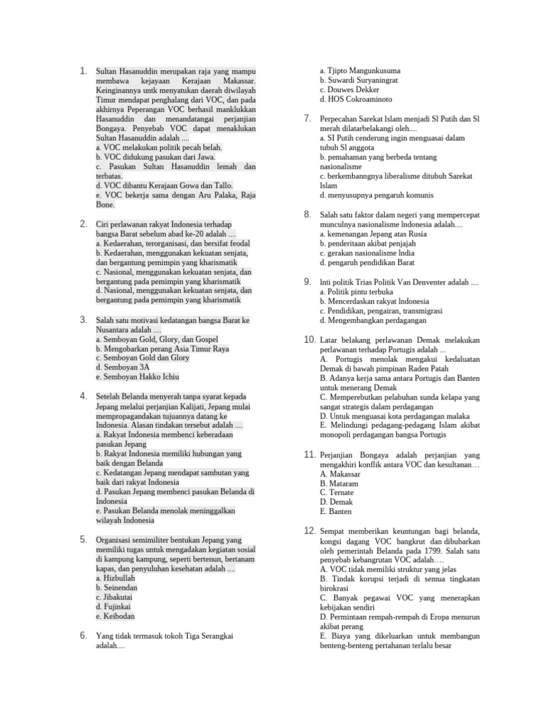 soal uas kelas 8 | PDF