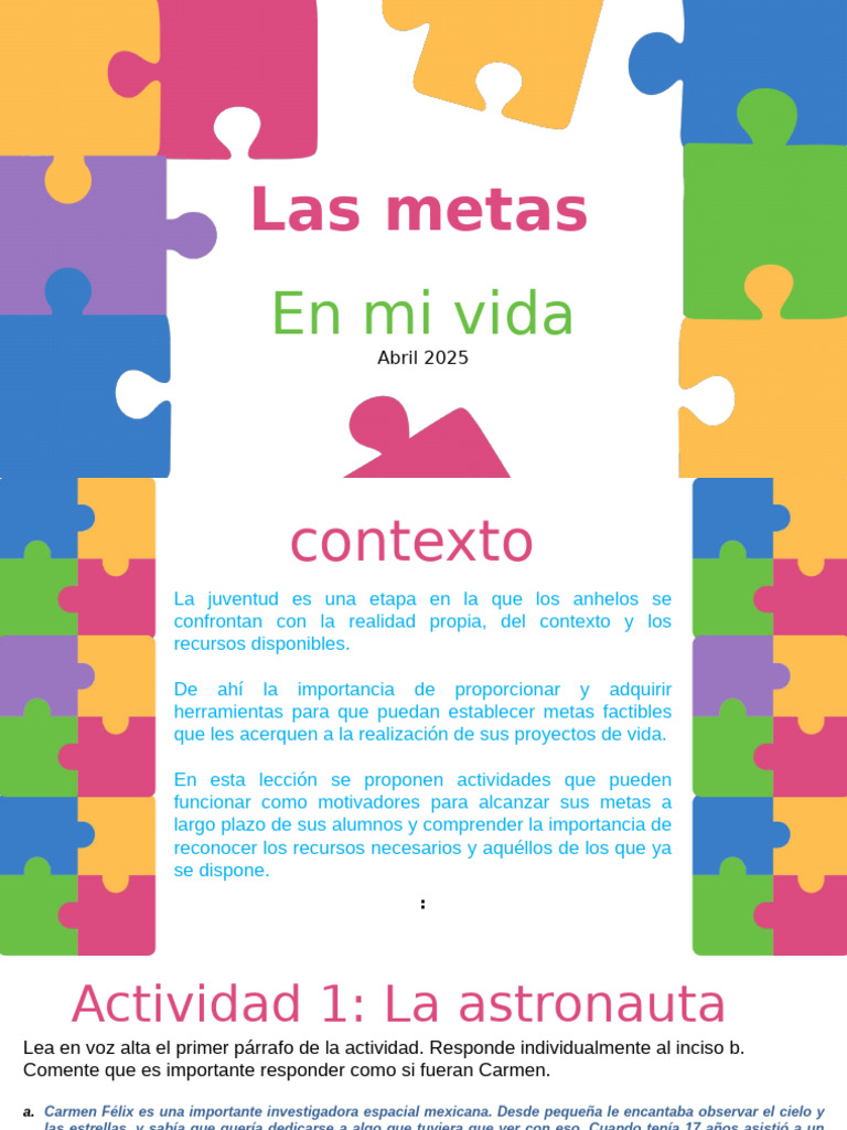 Las Metas en Mi Vida | PDF | Sicología