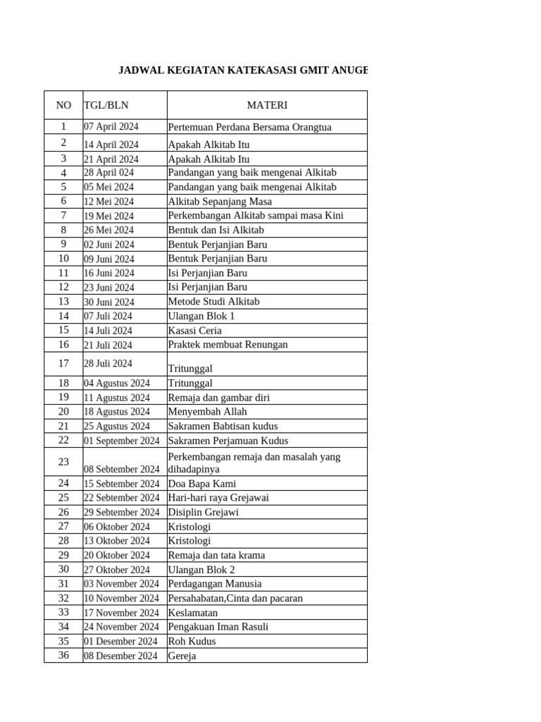 Jadwal Kasasi 2024 | PDF