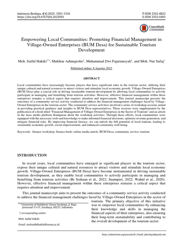 Empowering Local Communities: Promoting Financial Management in Village ...