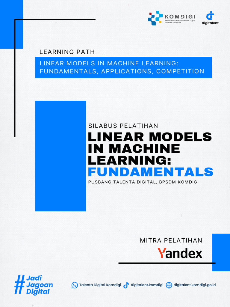 Silabus - Linear Models in Machine Learning - Fundamentals | PDF