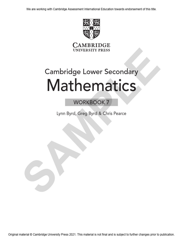 Cambridge Lower Secondary Mathematics 7 | PDF | Subtraction ...